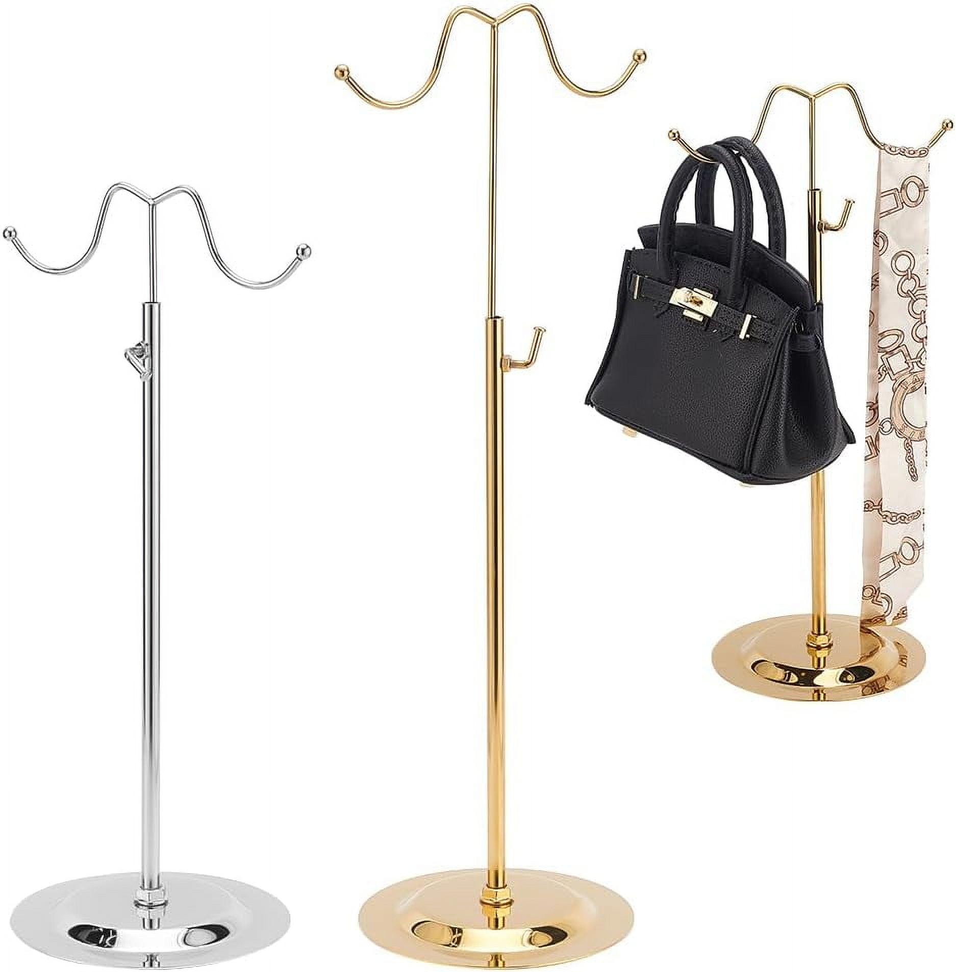 2 Colors Handbag Display Stand Rack Iron Double Hook Purse Holder Stand ...