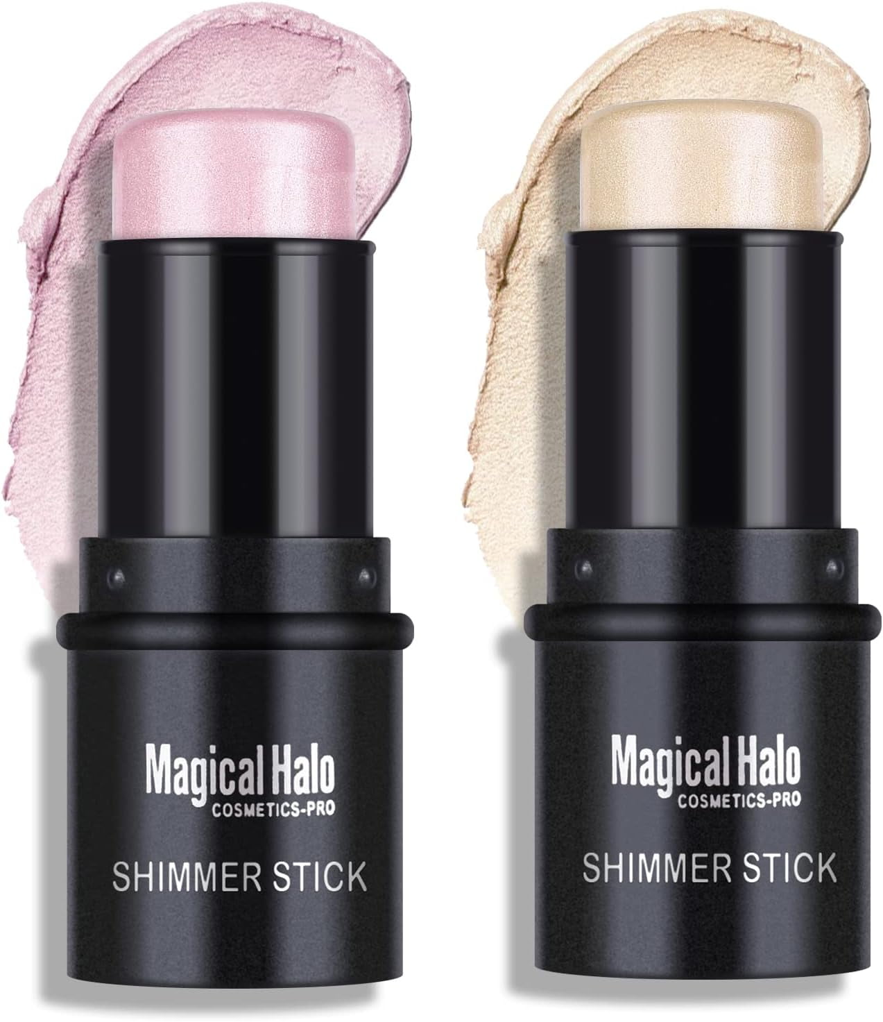 2 Colors Highlighter Stick, Shimmer Cream Powder Waterproof Light Face ...