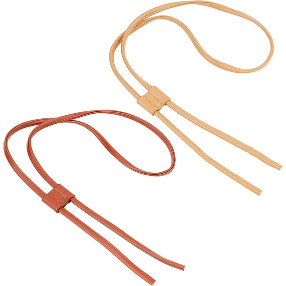 2 Colors Leather Bag Drawstring Pull String 48inch/122cm PU Leather ...