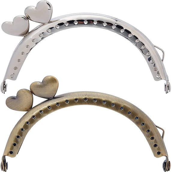 2 Colors Metal Bag Clasp Frames Purse Kiss Clasp Lock Semicircular ...