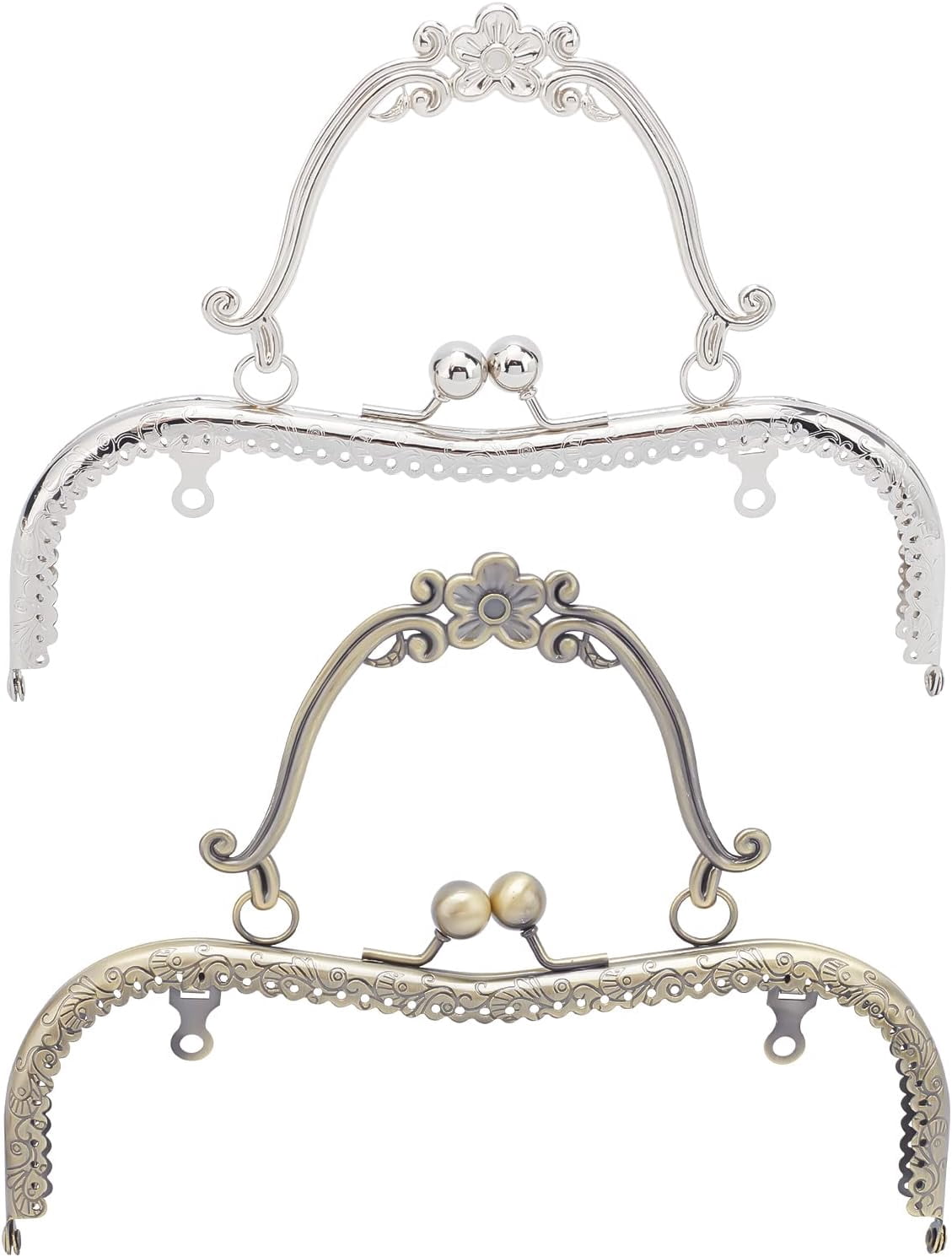 2 Colors Metal Purse Frame Clasp 8.1inch Retro Arch Kiss Clasp Frame ...