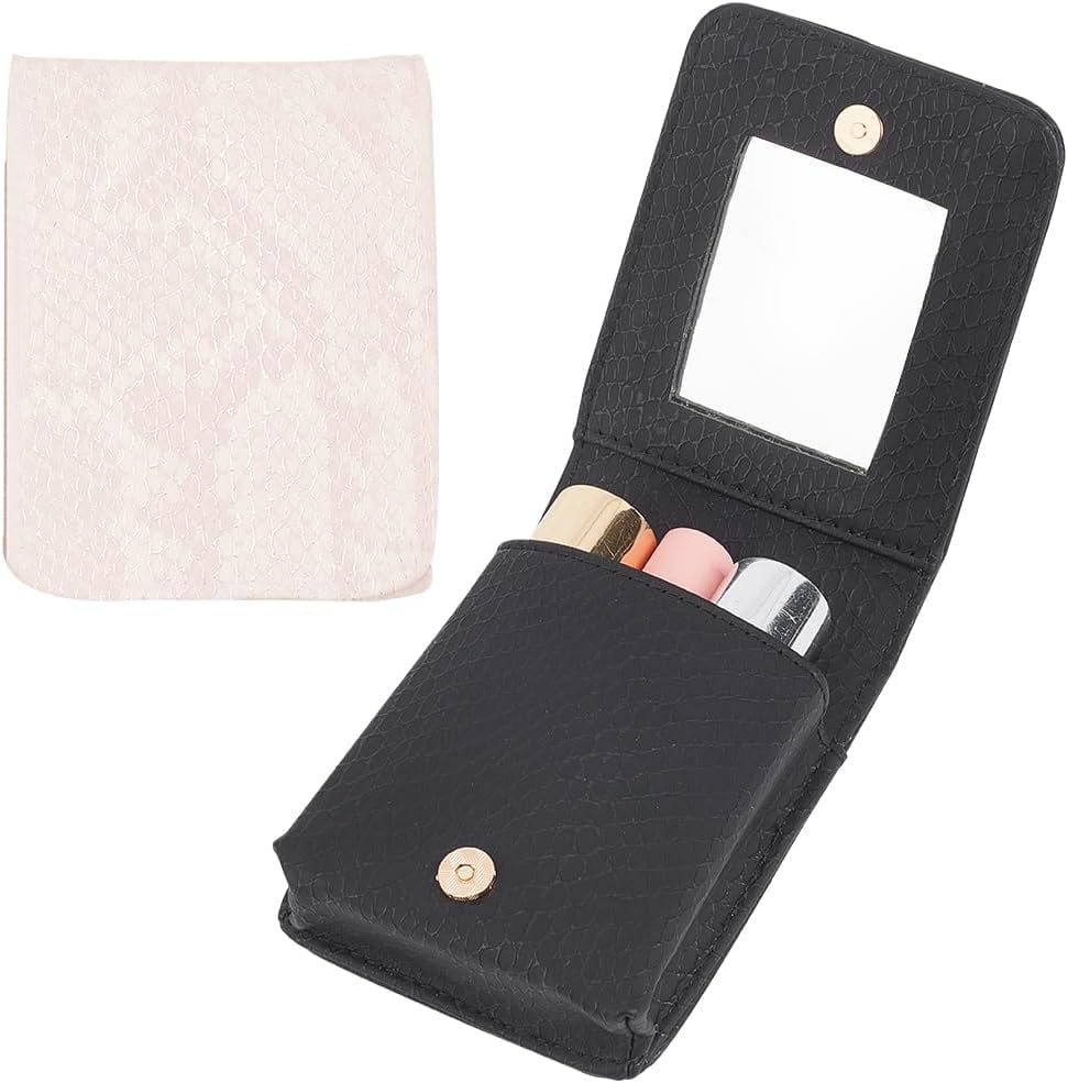 2 Colors PU Leather Makeup Lipstick Case 2pcs Small Makeup Bag for ...