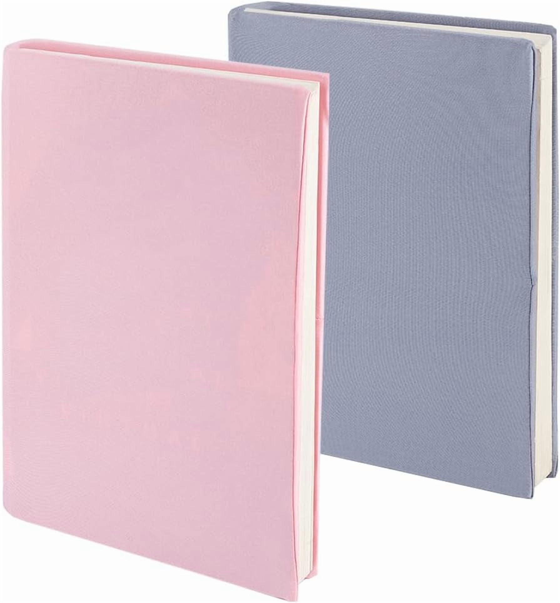 2 Colors Stretchable Book Cover Pink Grayish Purple Washable Reusable ...