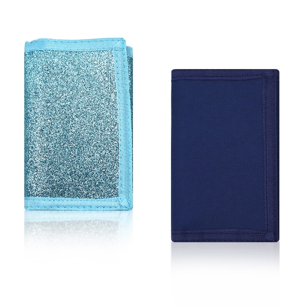 2 Colors Trifold Canvas Boys Wallet with Clasp and Zippered Coin Pocket ...