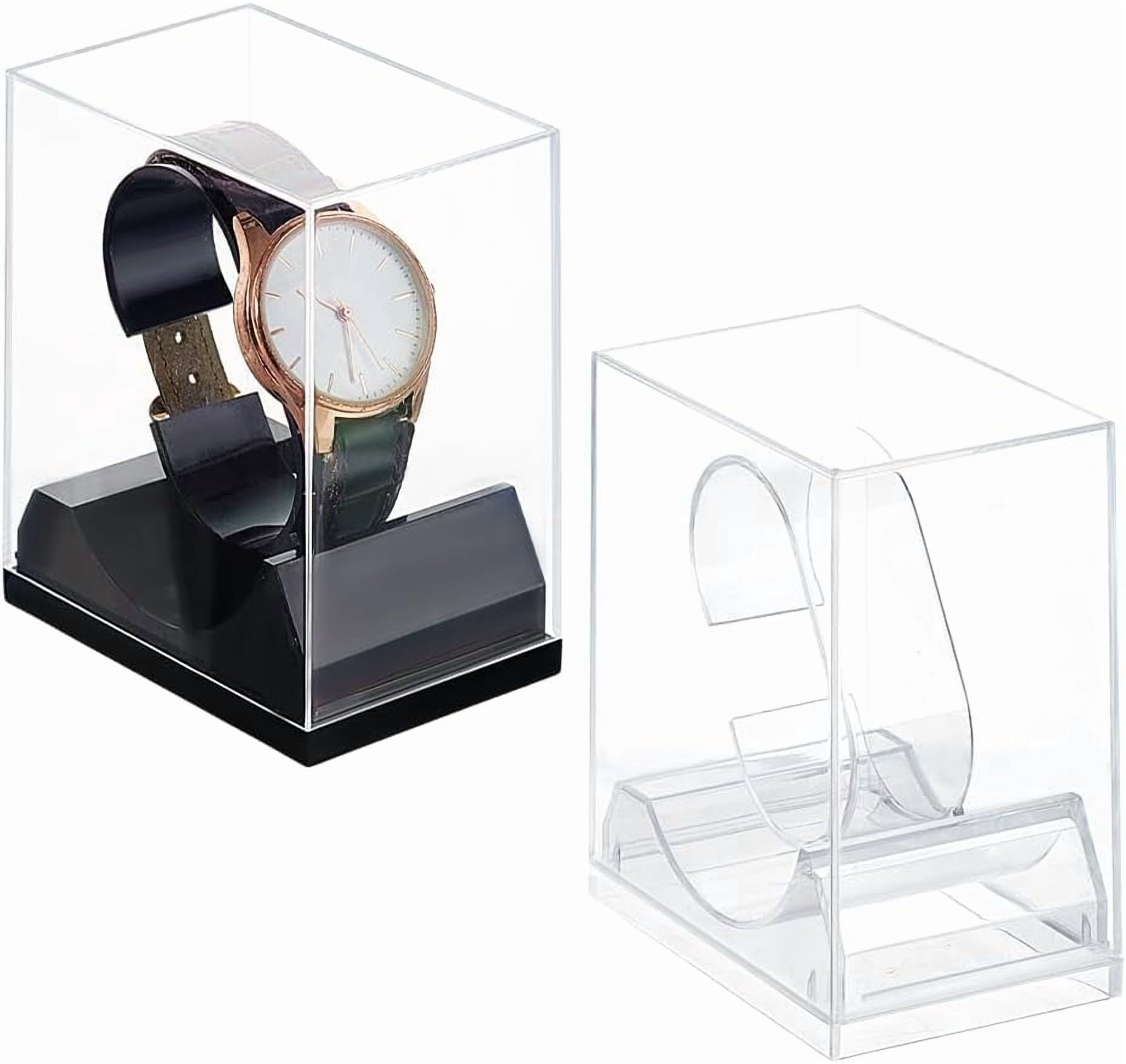 2 Colors Watch Display Stand Boxes Single Watch Holder Acrylic Bracelet ...