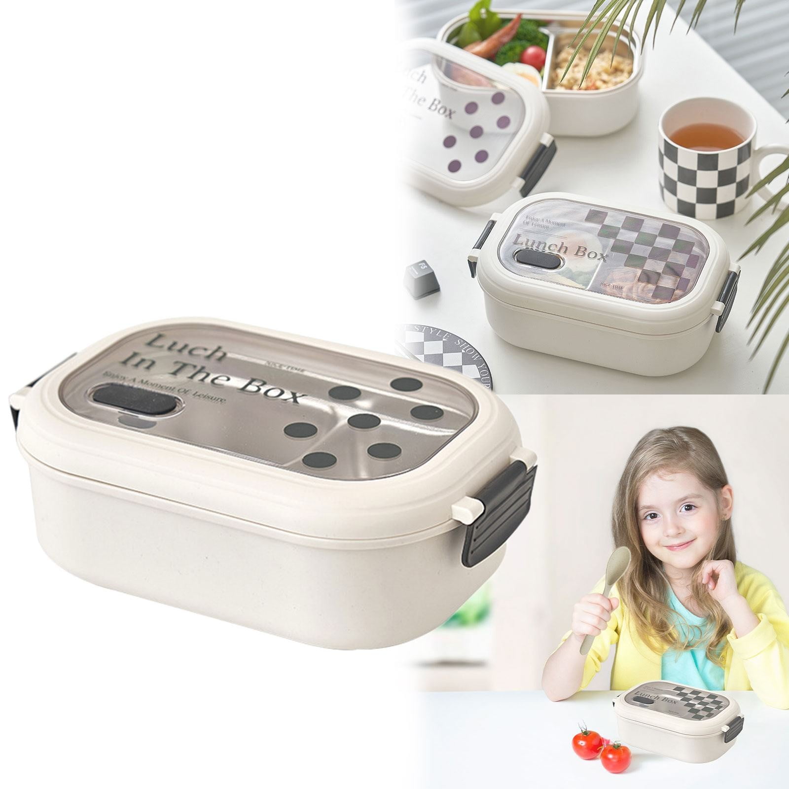 2 Compartment Lunch Box Student Staff Container Water Bottle Insulated ...