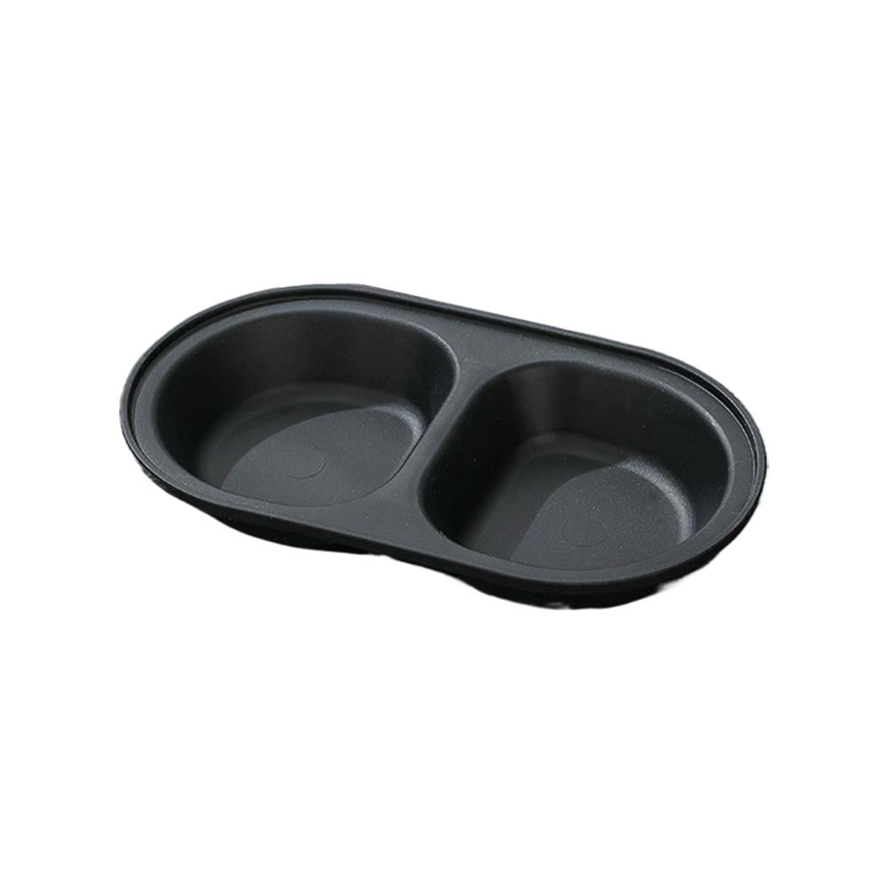 2 Compartment Sauce Dish, PP Plastic Divided Dipping Plate for BBQ, Hot ...