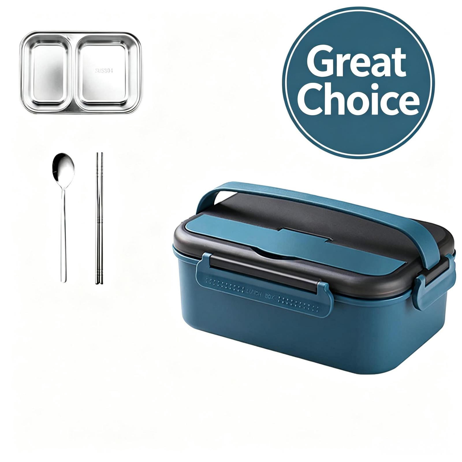 2-Compartment Self-Heating Bento Lunch Box with Spoon & Chopsticks ...