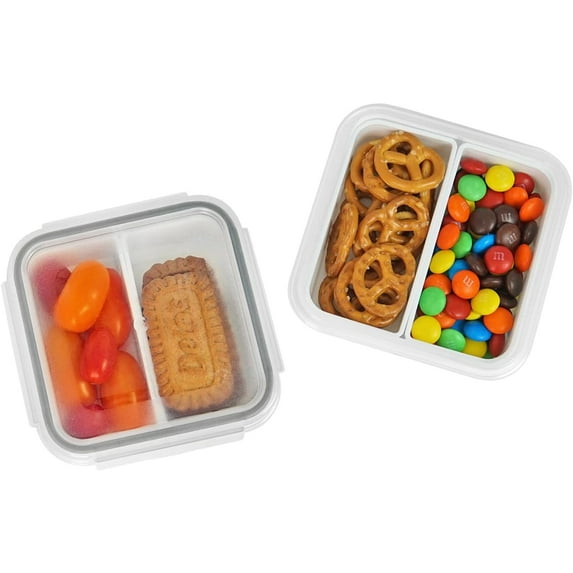 2 Compartment Small Snack Containers, Mini Snack Containers for Mini ...