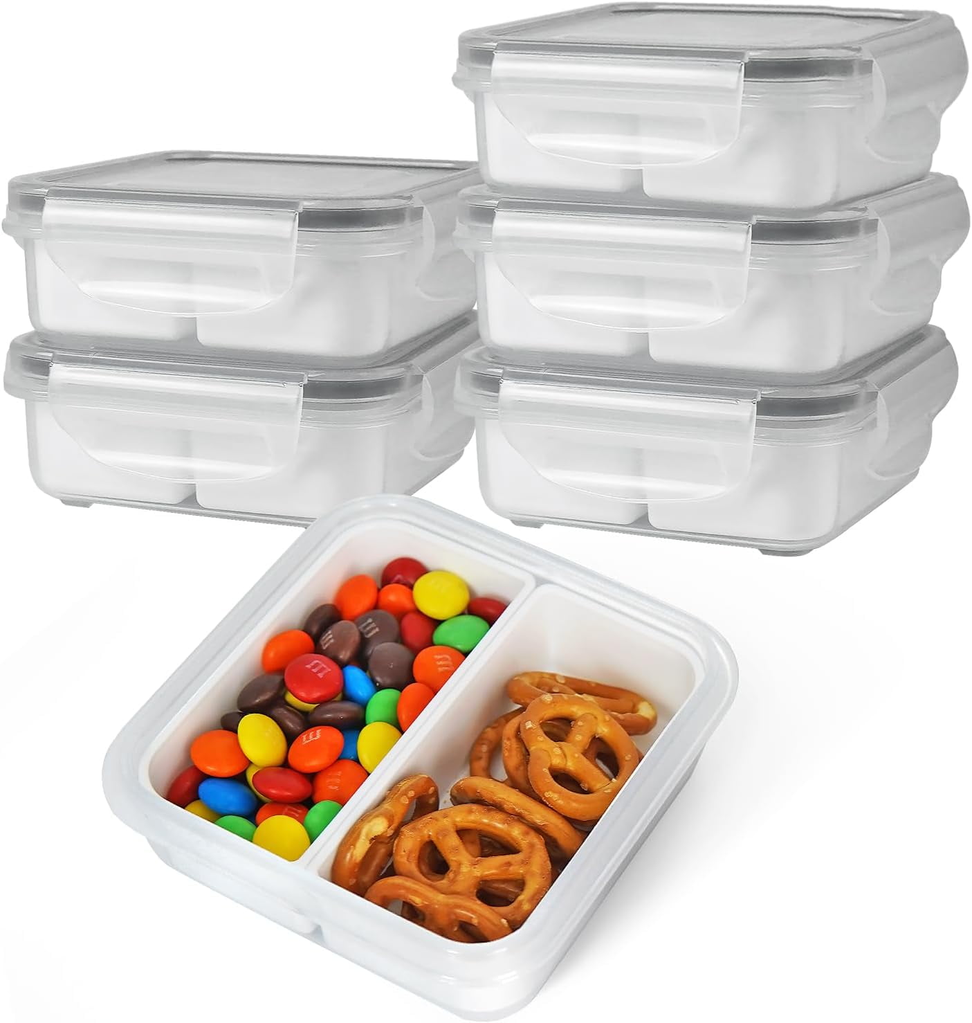 2 Compartment Snack Containers, Mini Snack Containers for Mini Fridge ...