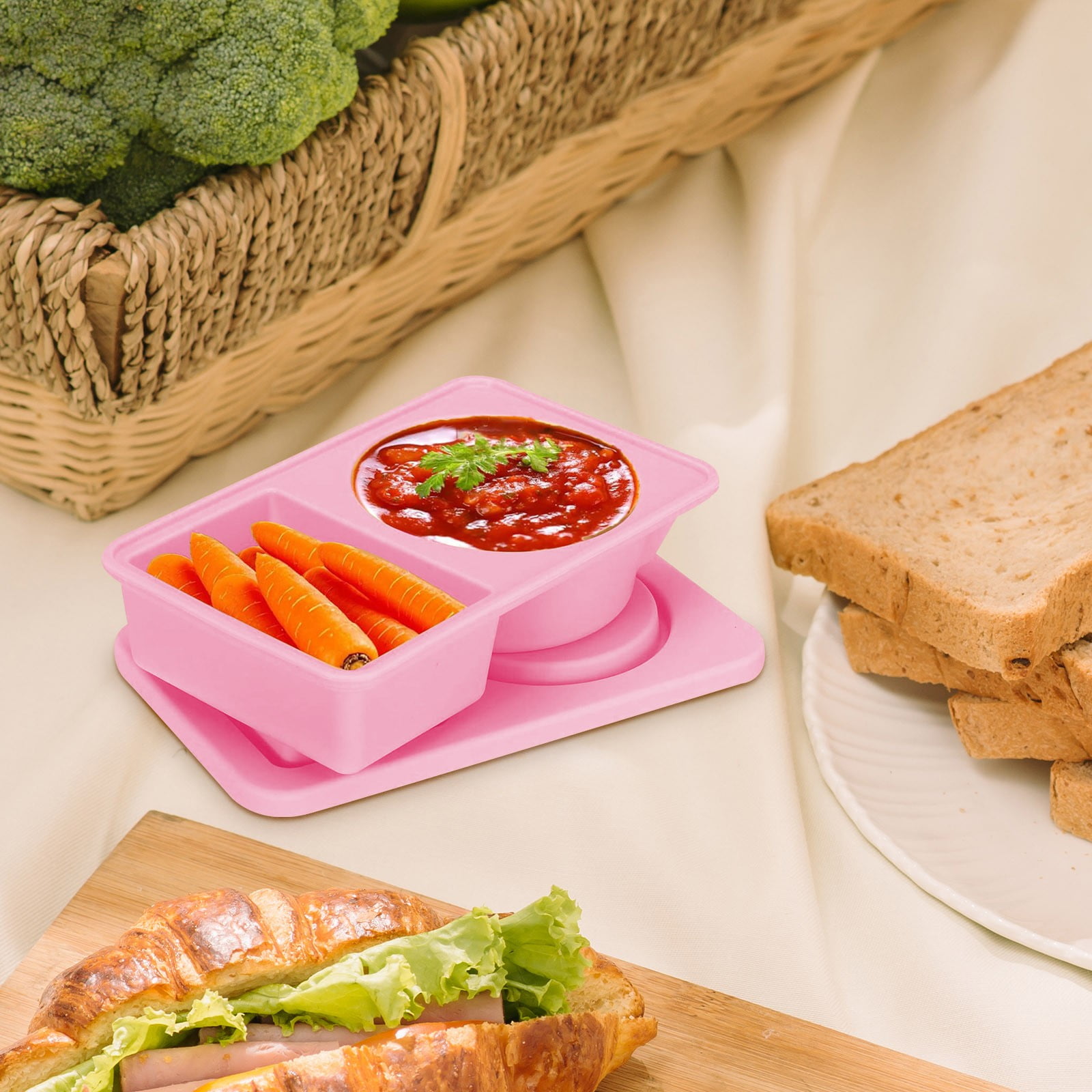 2 Compartment Snack Containers, Small Food Storage Box, Snackle Box ...