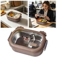 2 Compartment Stainless Steel Lunch Box With Bear Design Lid Insulated ...