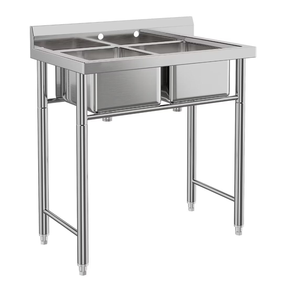 2 Compartment Stainless Steel Sink,304 Commercial Restaurant Sinks Free ...