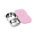 2 Compartment Stainless Steel Snack Container With Silicone Lid Divided ...