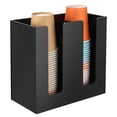 2 Compartments Acrylic Cup Holder Organizer, Space-Saving Coffee Cup ...
