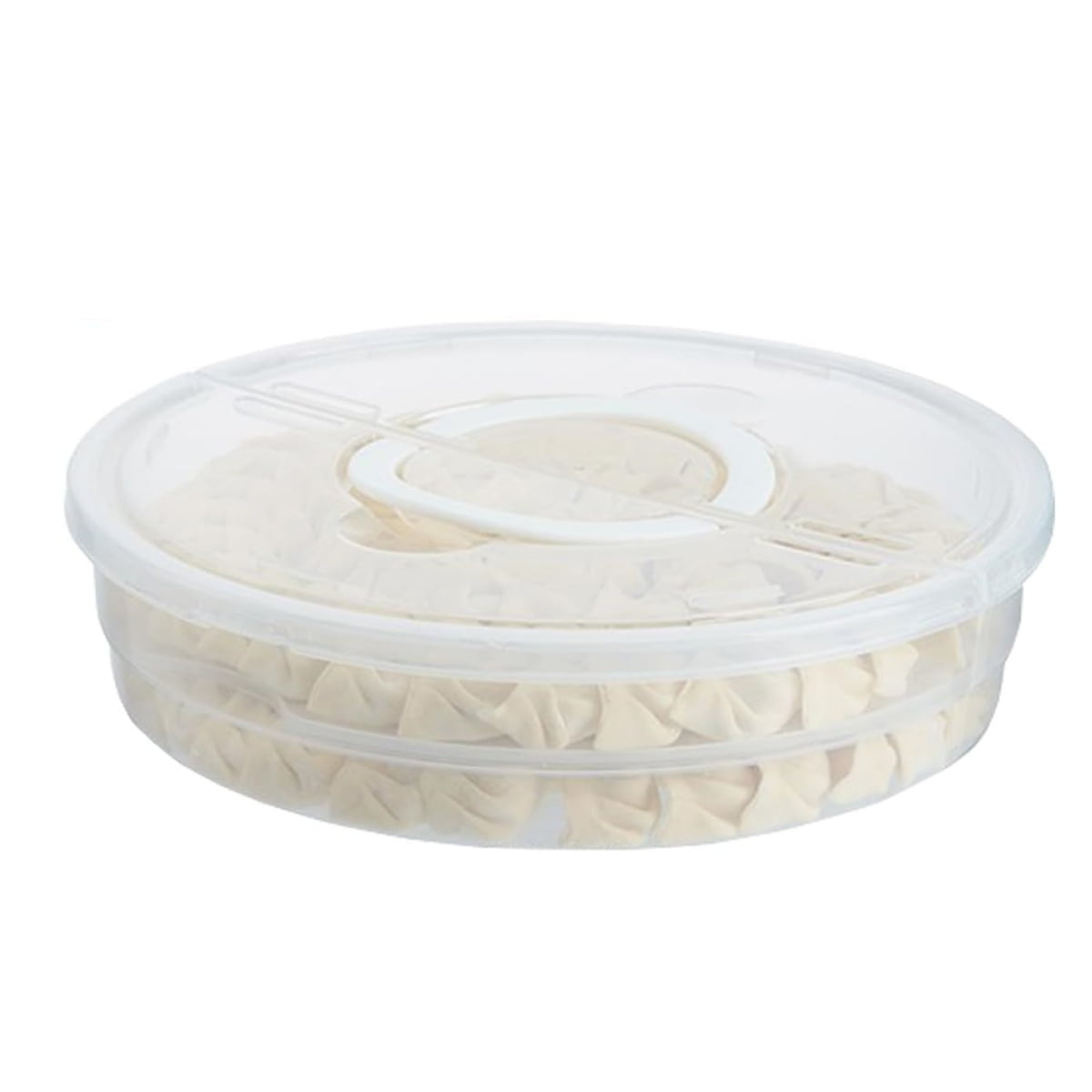 2 Compartments Pizza Storage Container,11.8X3.4In Round Pie Carrier ...