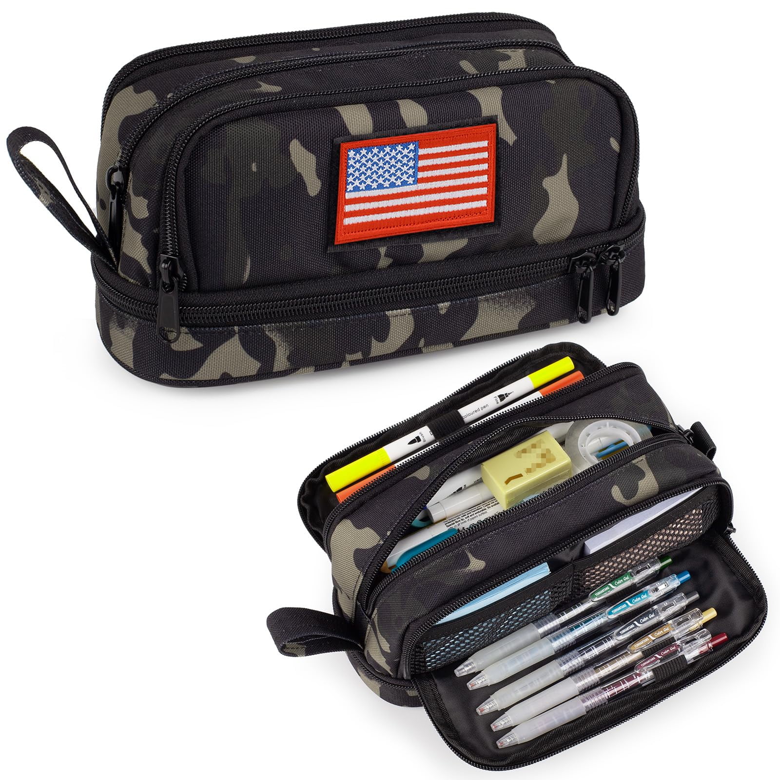 2 Compartments Tool Bag Organizer 12.5" with Molle Webbing and Zippers ...