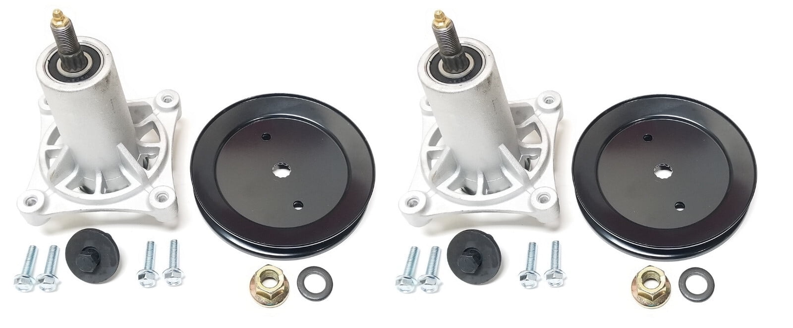 2 Complete Improved Spindles Includes Pulleys/Blade Bolts, Mounting ...