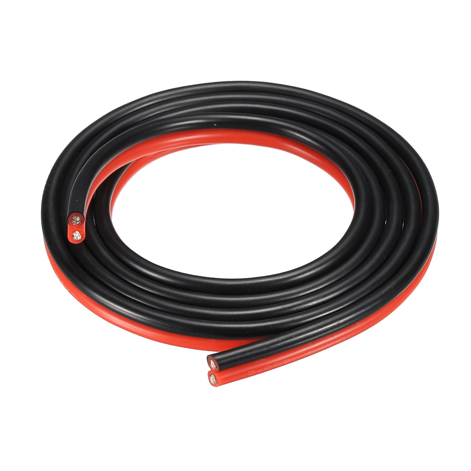 2 Conductor Parallel Silicone Wire 14AWG 14 Gauge Red Black Electrical ...