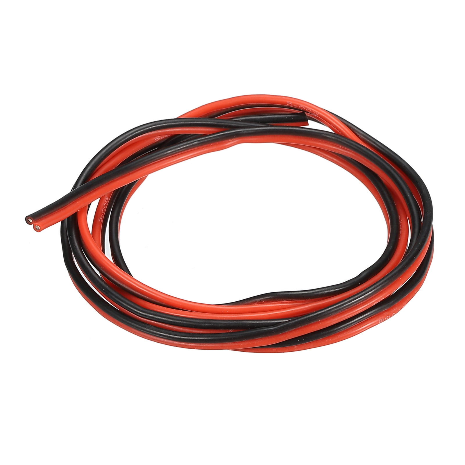 2 Conductor Parallel Silicone Wire 20AWG 20 Gauge Red Black Electrical ...
