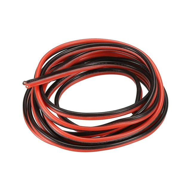 2 Conductor Parallel Silicone Wire 22AWG 22 Gauge Red Black Electrical ...