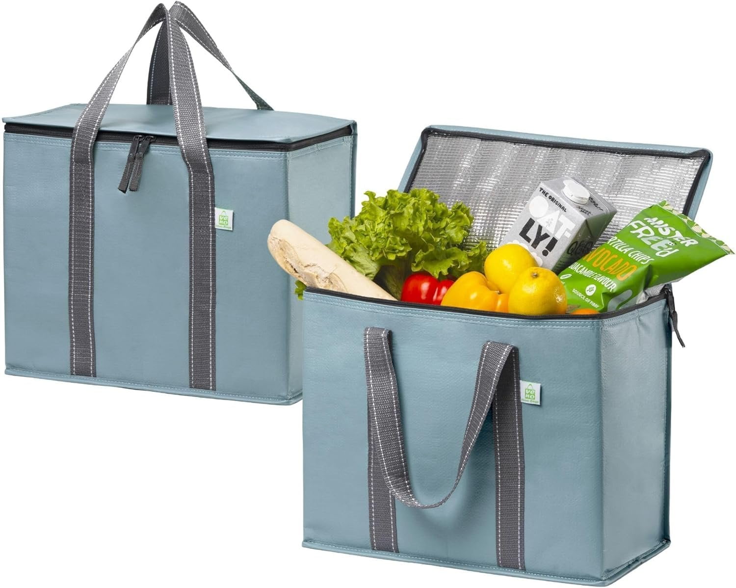 2 Cooler Bag and Insulated Grocery Bags for Delivery, Collapsible ...