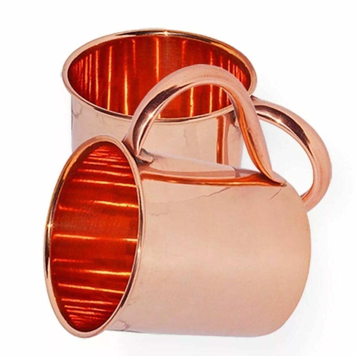 2 Copper Mugs 16oz Moscow Mule 100% Copper Mug Home Decor Barware Xmas ...