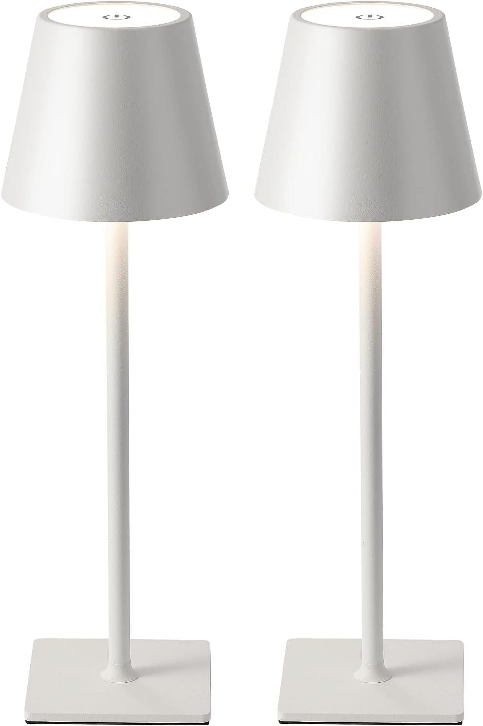 2 Cordless Table Lamp, Portable Desk Lamp, 5000mAh Operated, 3 Color ...