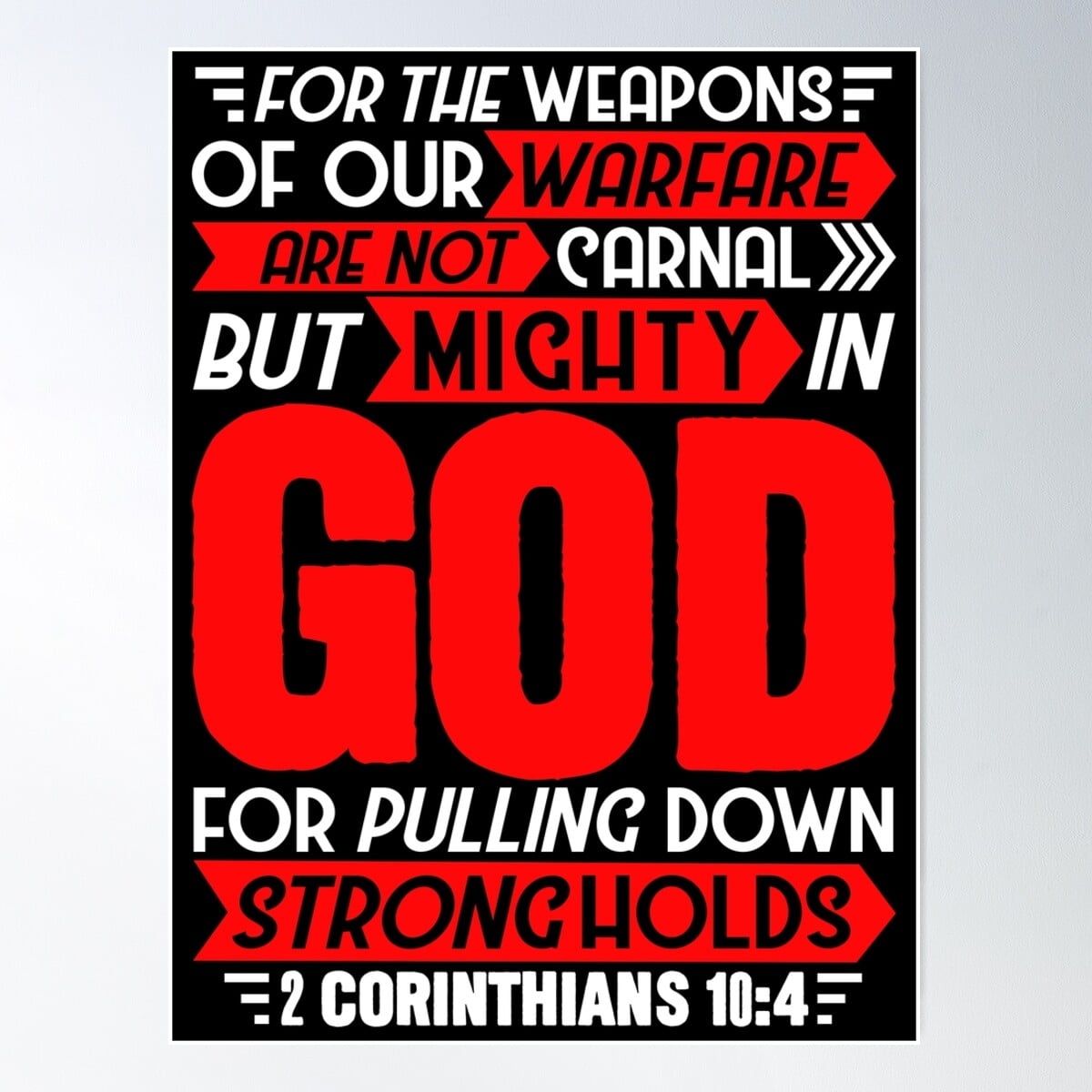 2 Corinthians 10:4 For The Weapons Of Our Warfare Are Not Carnal Poster ...