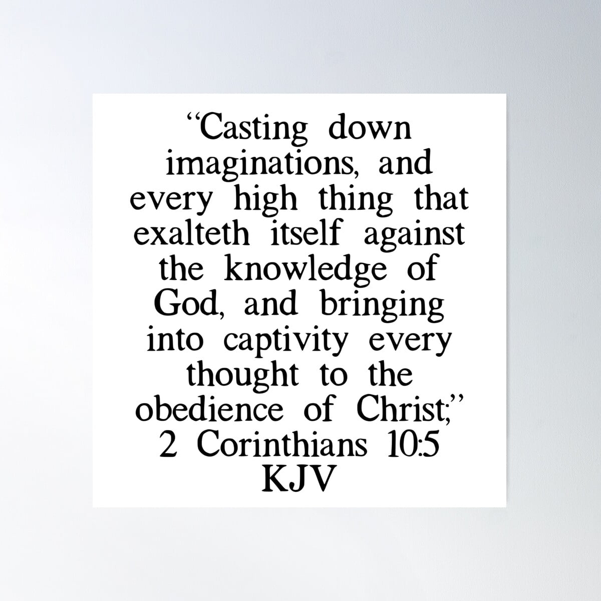 2 Corinthians 10:5 Kjv Poster Wall Art, Modern Wall Decor For Living ...
