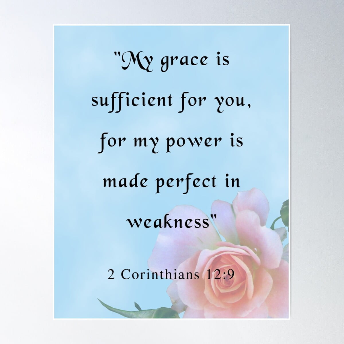 2 Corinthians 12:9, Bible Verse Poster Wall Art, Modern Wall Decor For Living Room Bedroom ...