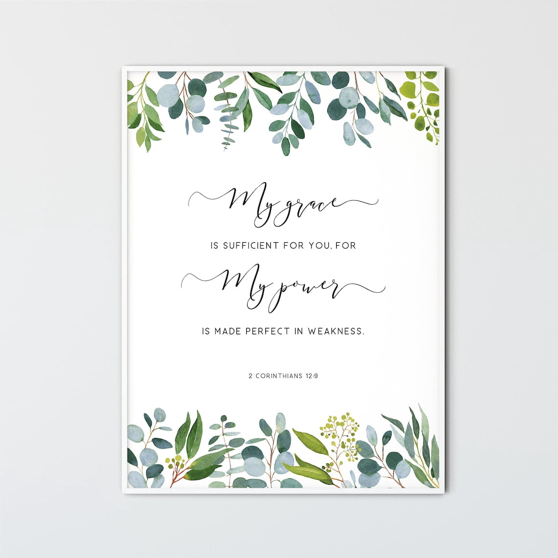 2 Corinthians 12:9 My Grace Sufficient Niv Scripture Wall Art Poster ...