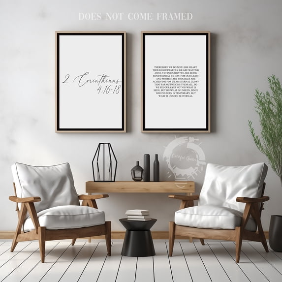 2 Corinthians 416-18 Bible Verse Quote Prints Wall Decor Home Decor ...
