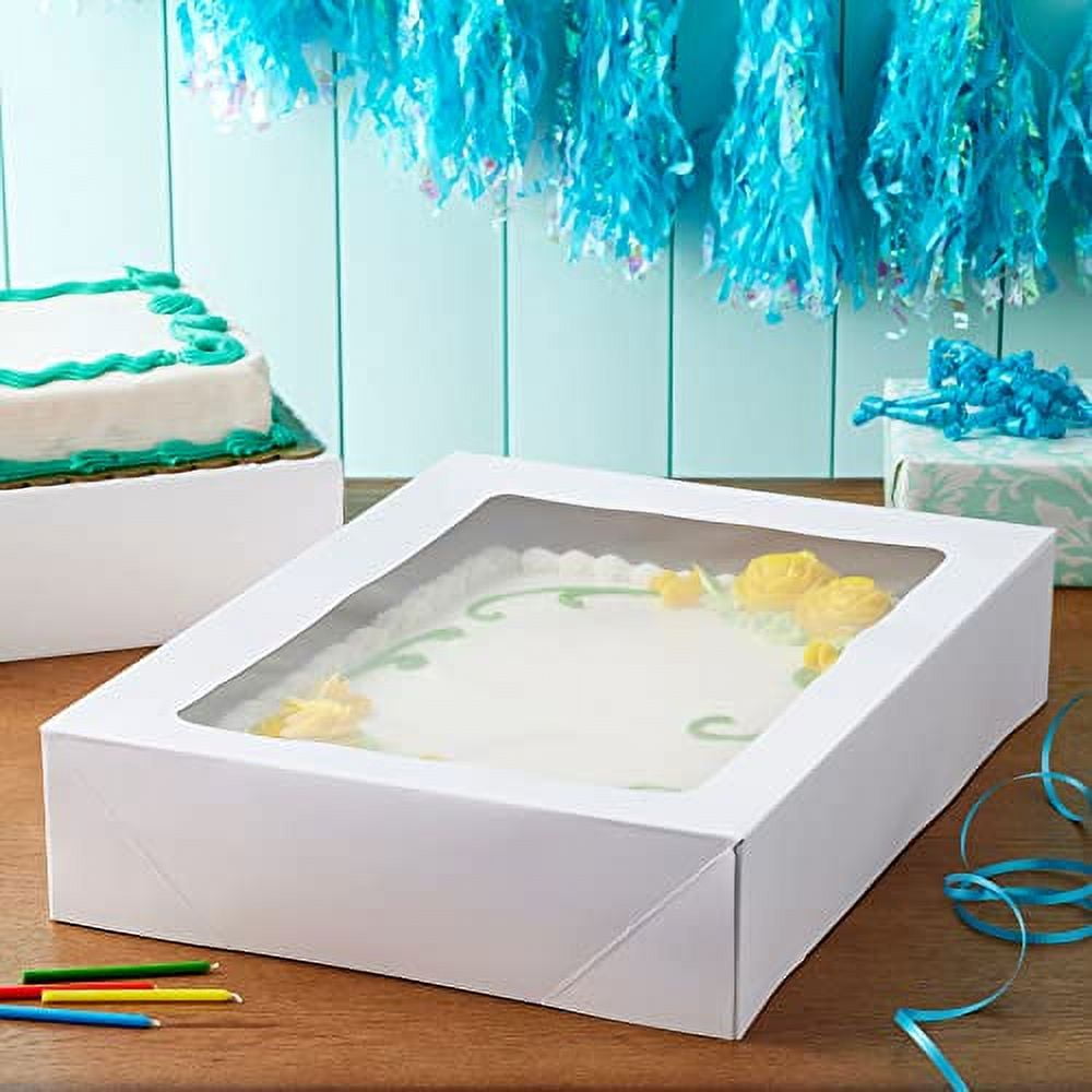 2 Count (12 total) Corrugated Window Cake Boxes - See-Through Window ...