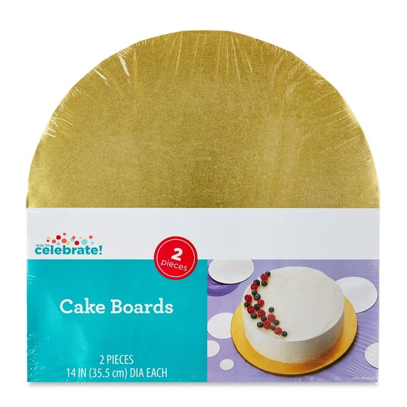 14" Gold Round Cake Boards, 2 Pieces, by Way To Celebrate - Walmart.com
