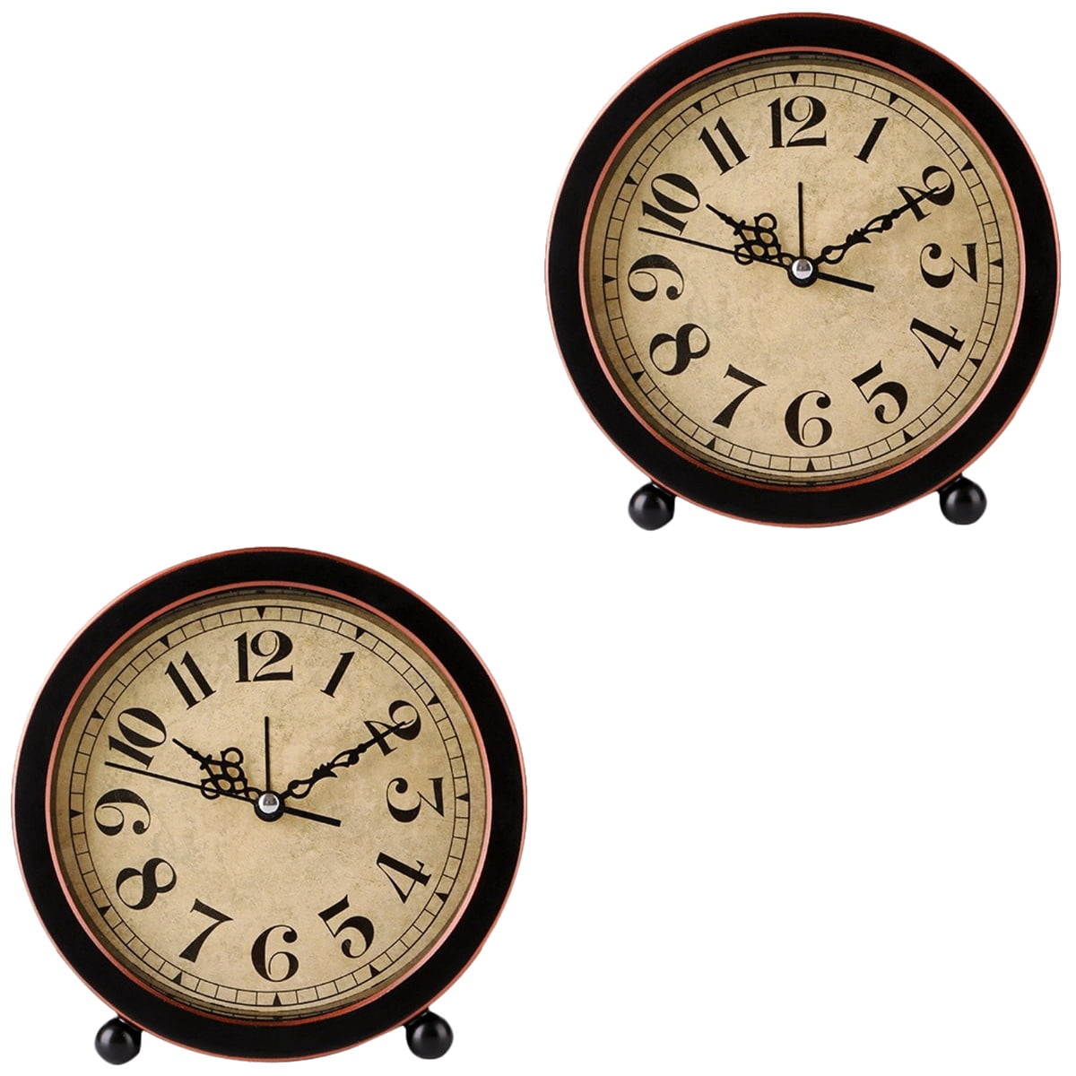 2 Count Alarm Clock Digital Wall Clocks Gold Home Decor Retro Travel ...