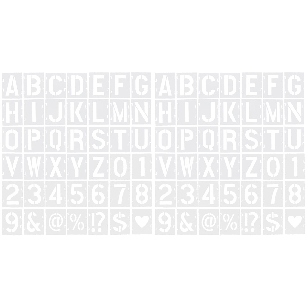 2 Count Alphanumeric Template Decor Detail Journal Holder for Table Paint Markers White ...