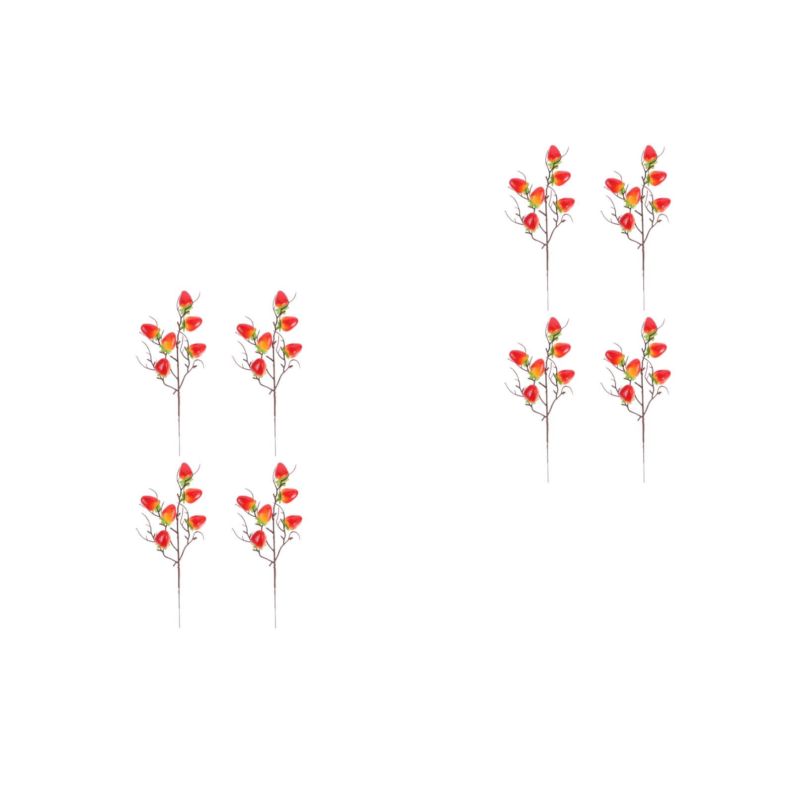 2 Count Artificial Strawberry Branch Decorative Drawer Home Furniture ...