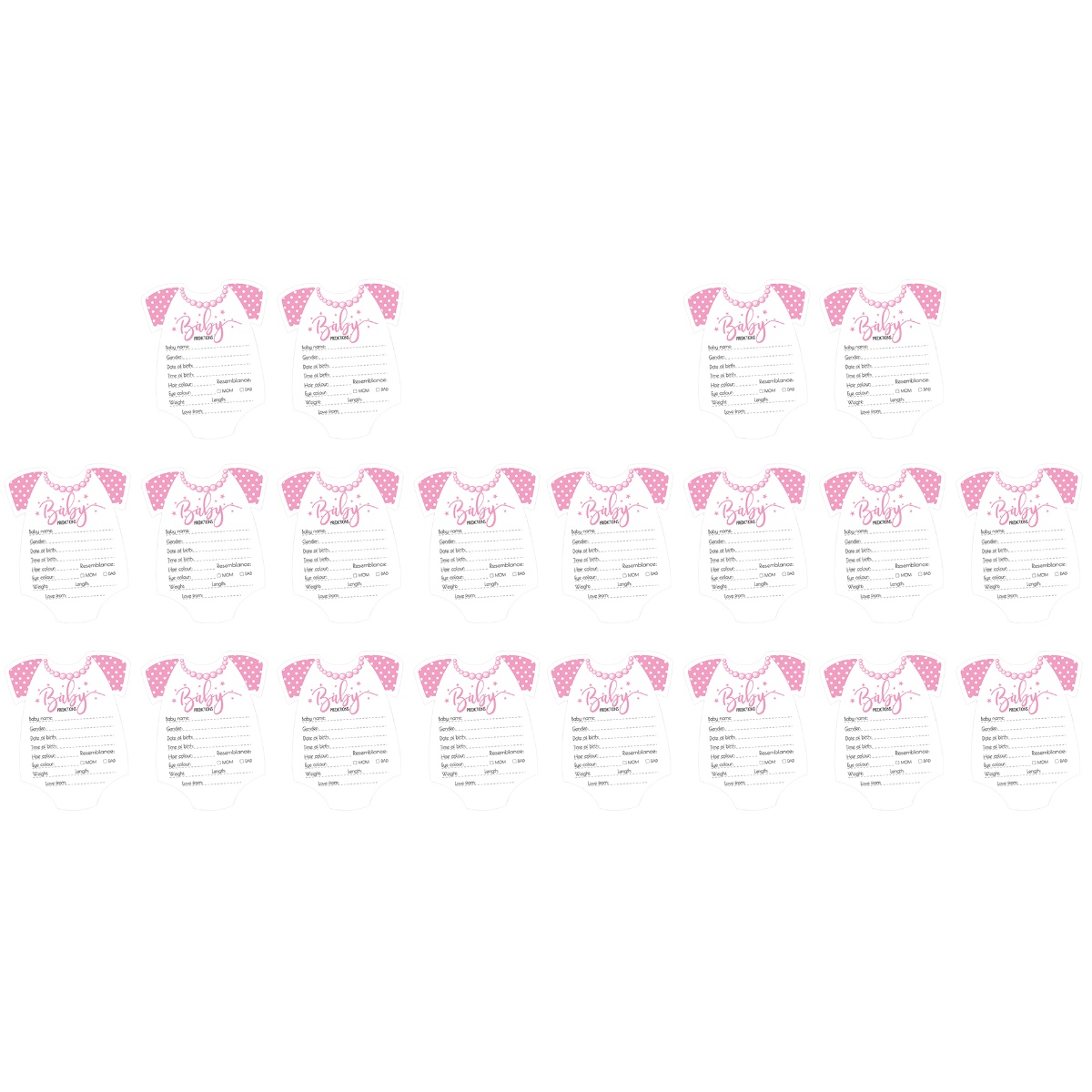 2 Count Baby Shower Game Forecast Advice Card Prediction Cards Gender ...