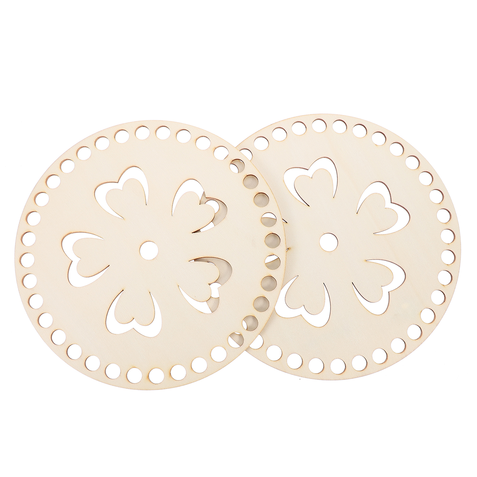 2 Count Bag Shaper Base Wooden Basket Bottom Bead Containers Woven ...