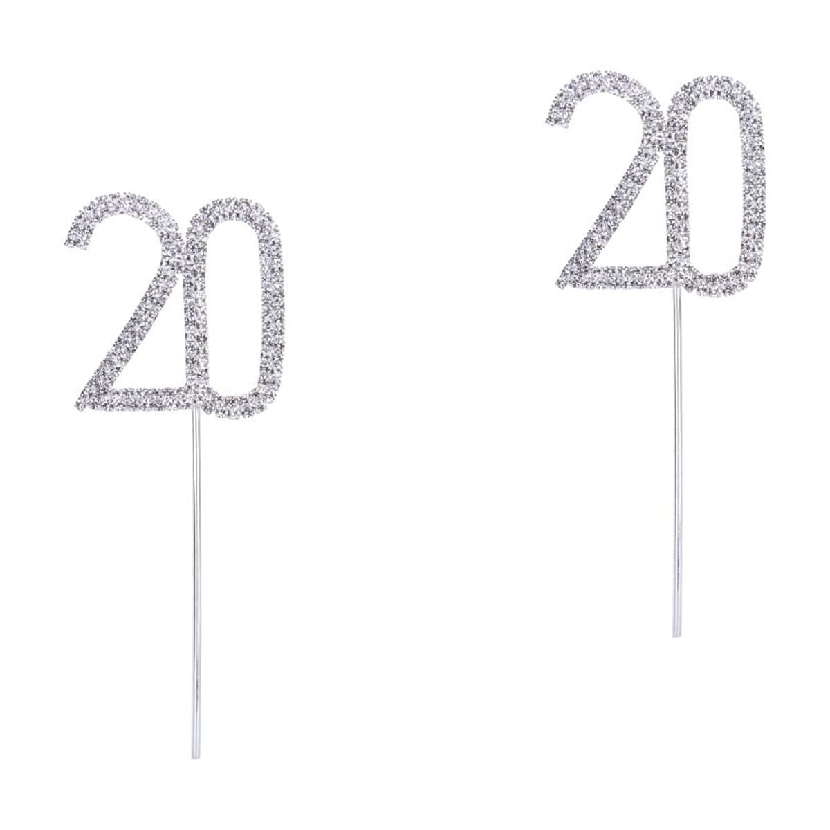 2 Count Birthday Cake Toppers Sparkling Rhinestone - Walmart.com