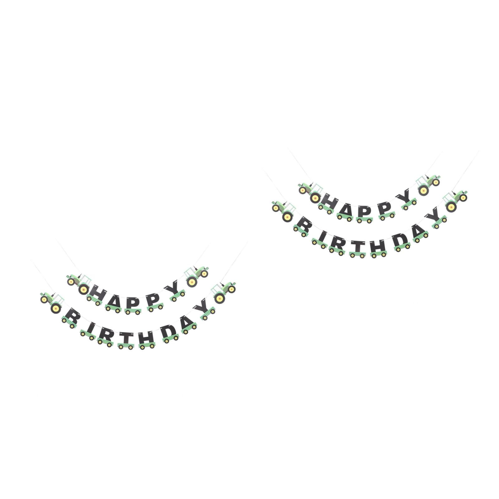 2 Count Birthday Decorations Dodger Tractor Garland Elderly Green ...