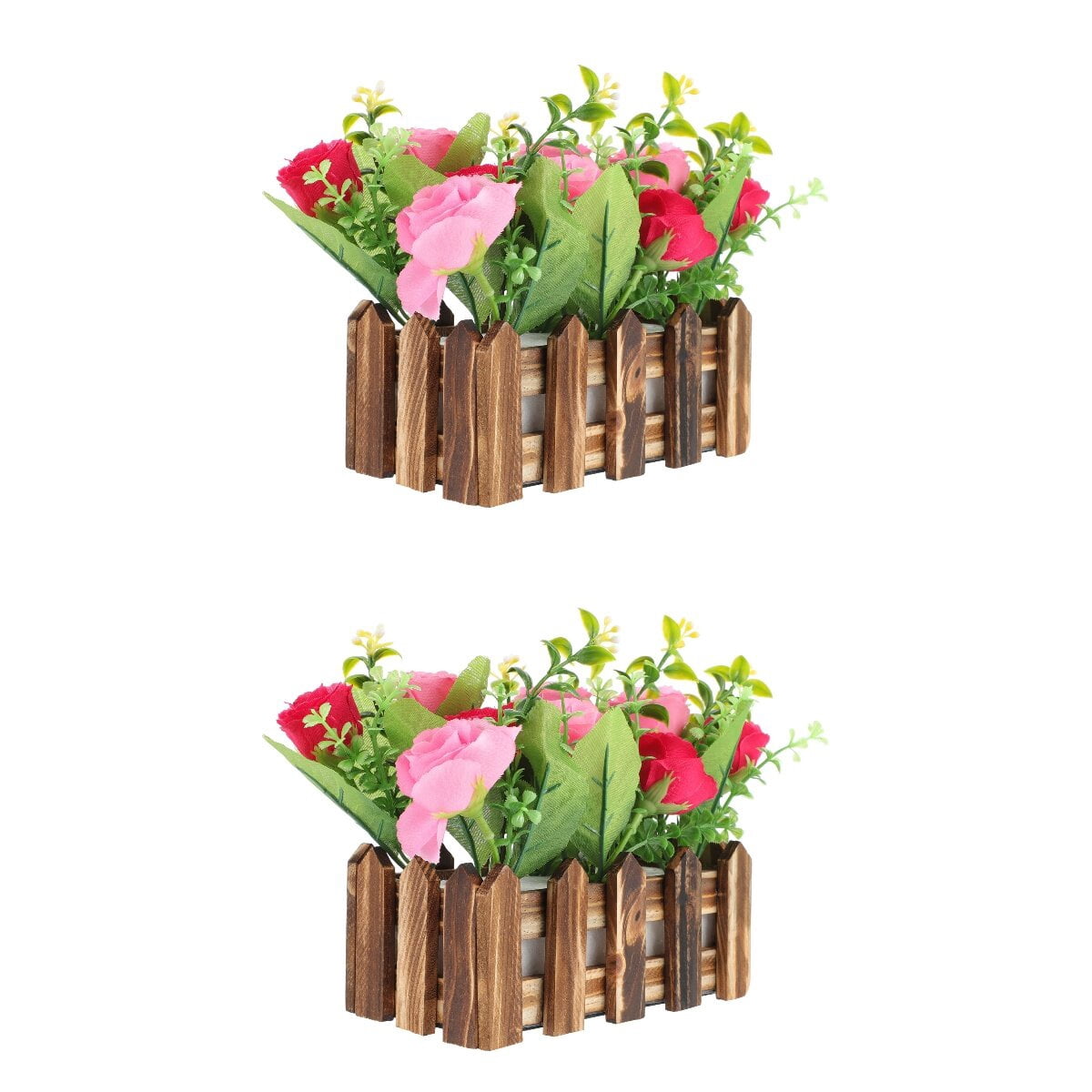 2 Count Bonsai Picket Fence for Garden Artificial Plant Home Decoration ...