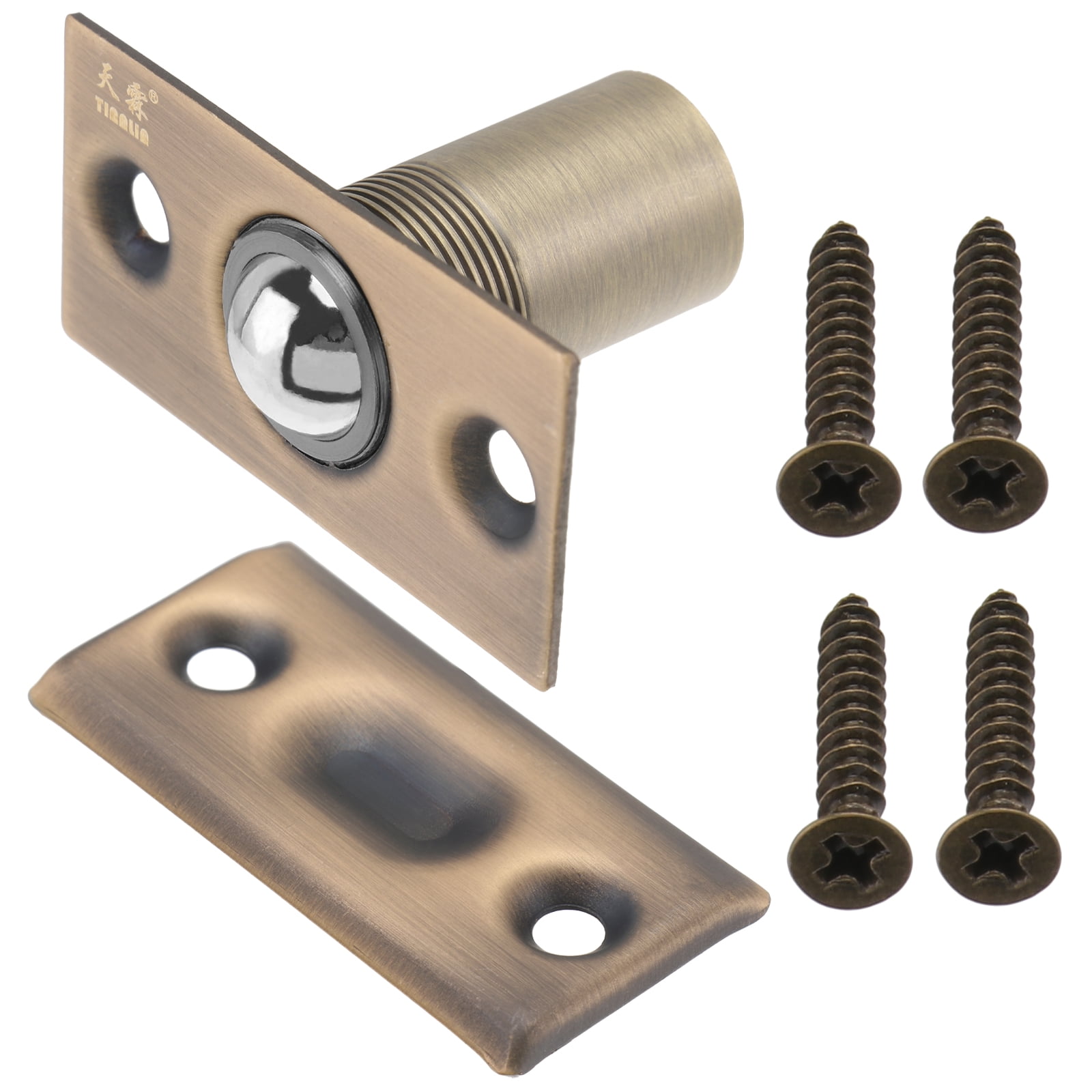 2 Count Bronze Ball Catches Latches Drawer Touch Screw Punching ...