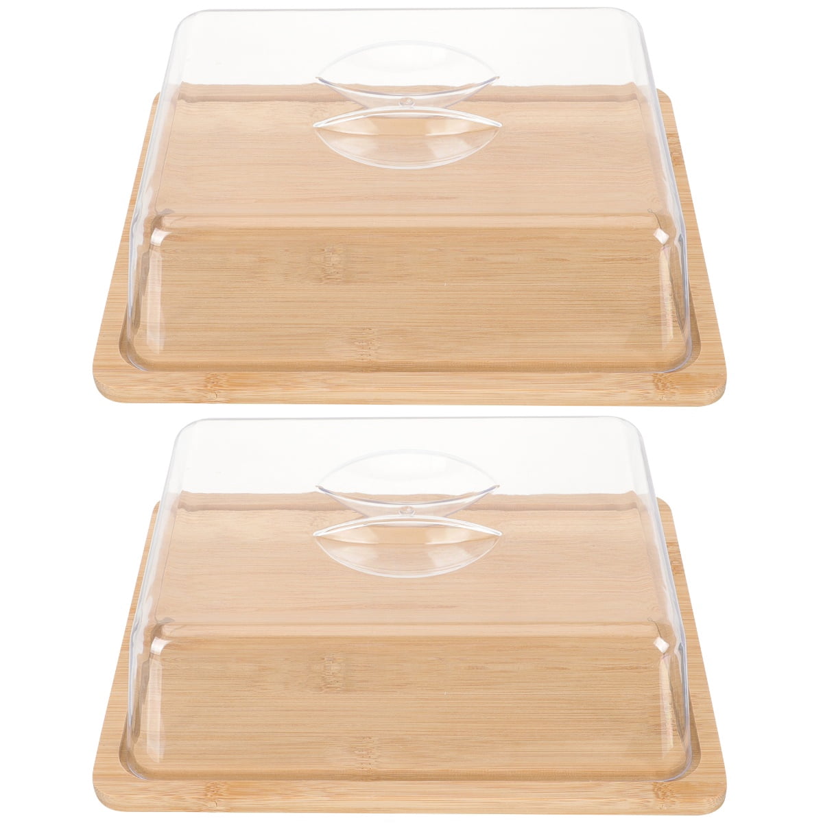 2 Count Butter Countertop Snack Box with Lid Refrigerator Dish ...