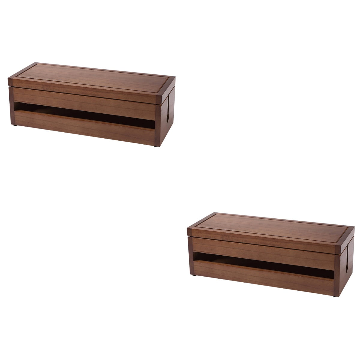 2 Count Cable Box Wire Management Bin Solid Wood Wiring Professional ...