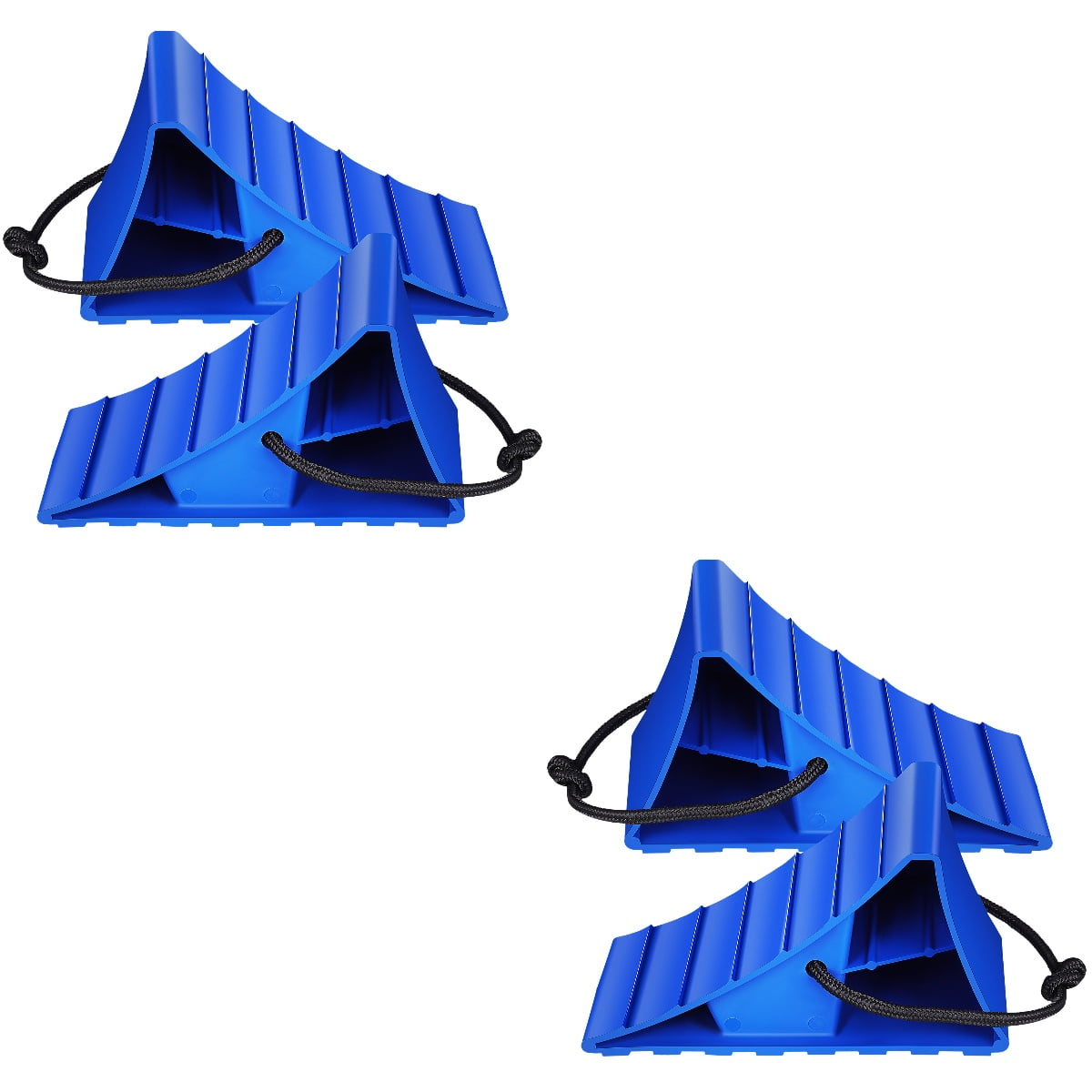 2 Count Car Chock Block for Truck Stopper Wheel Tie down Kit Blue ...