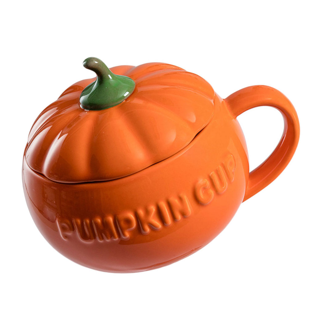 2 Count Ceramic Pumpkin Cup Water Glasses Multi-function Mug Tea ...