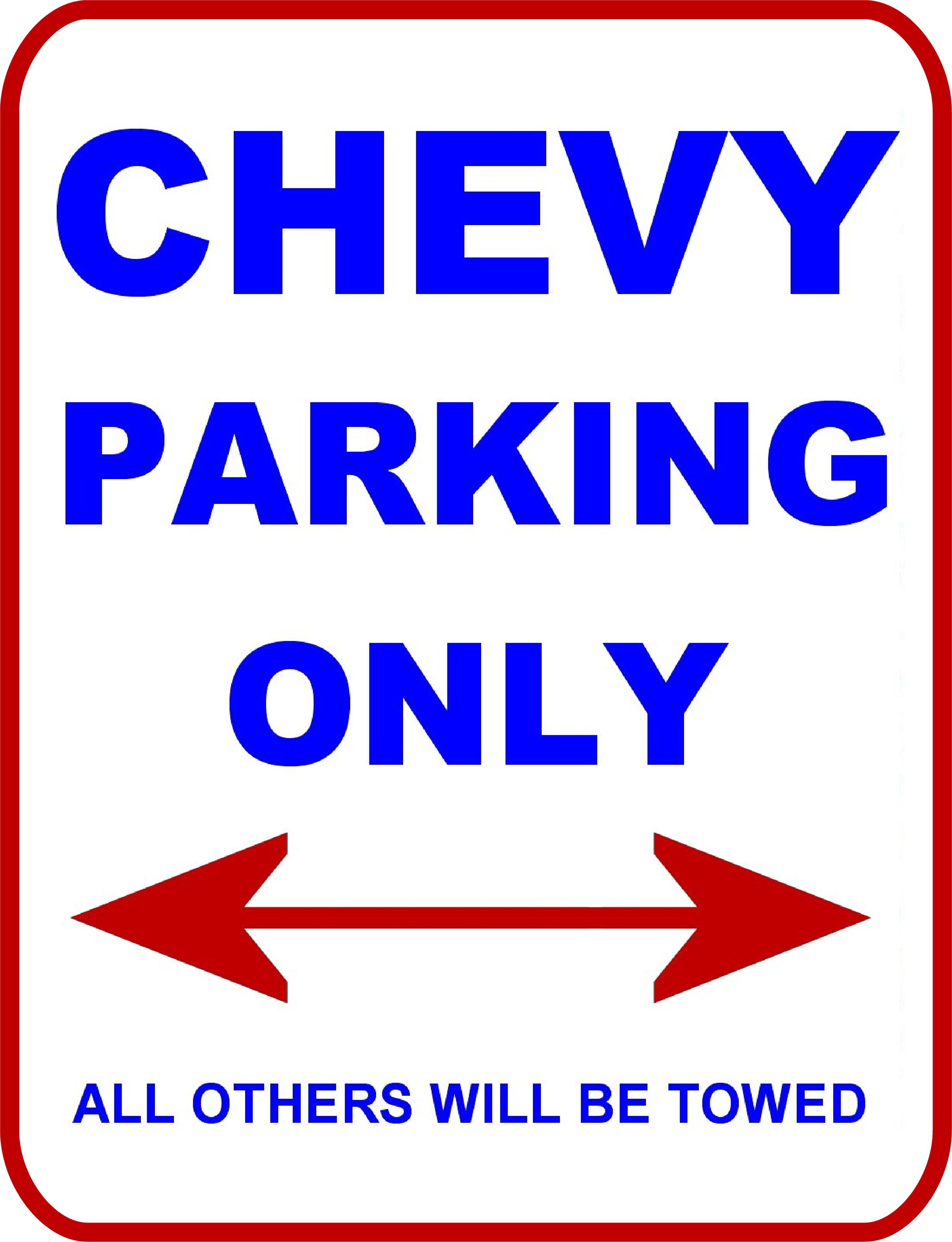 PCSCP 2-Count Chevy Parking Only 11.5 by 9 inch Laminated Sign ...