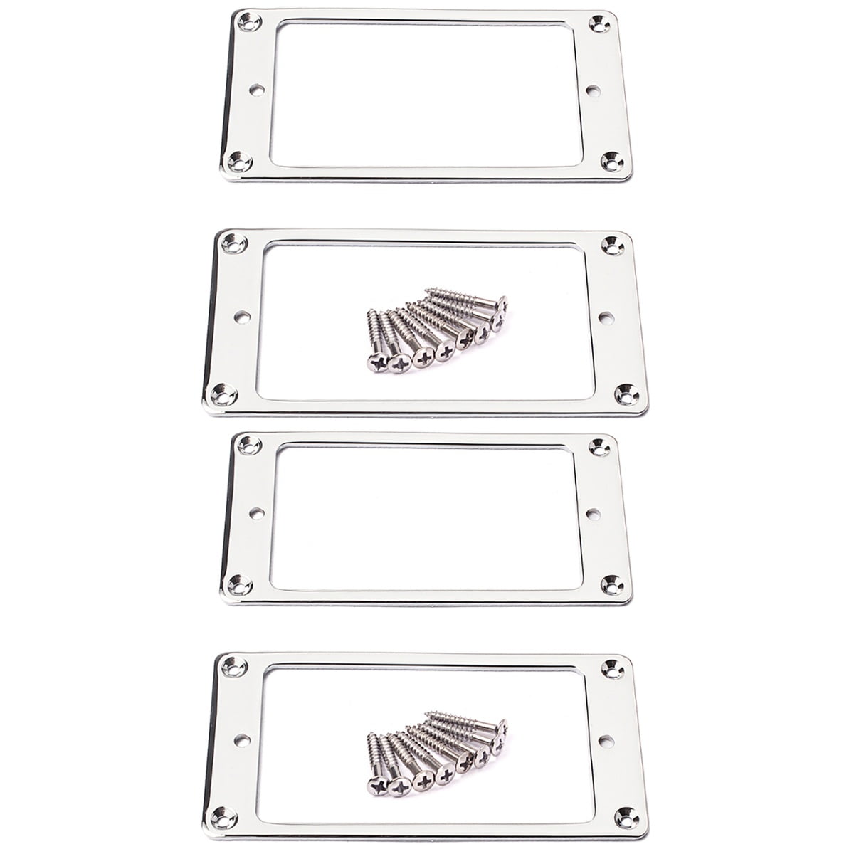 2 Count Chrome Pickup Ring Flat Base Frame Guitar Part - Walmart.com